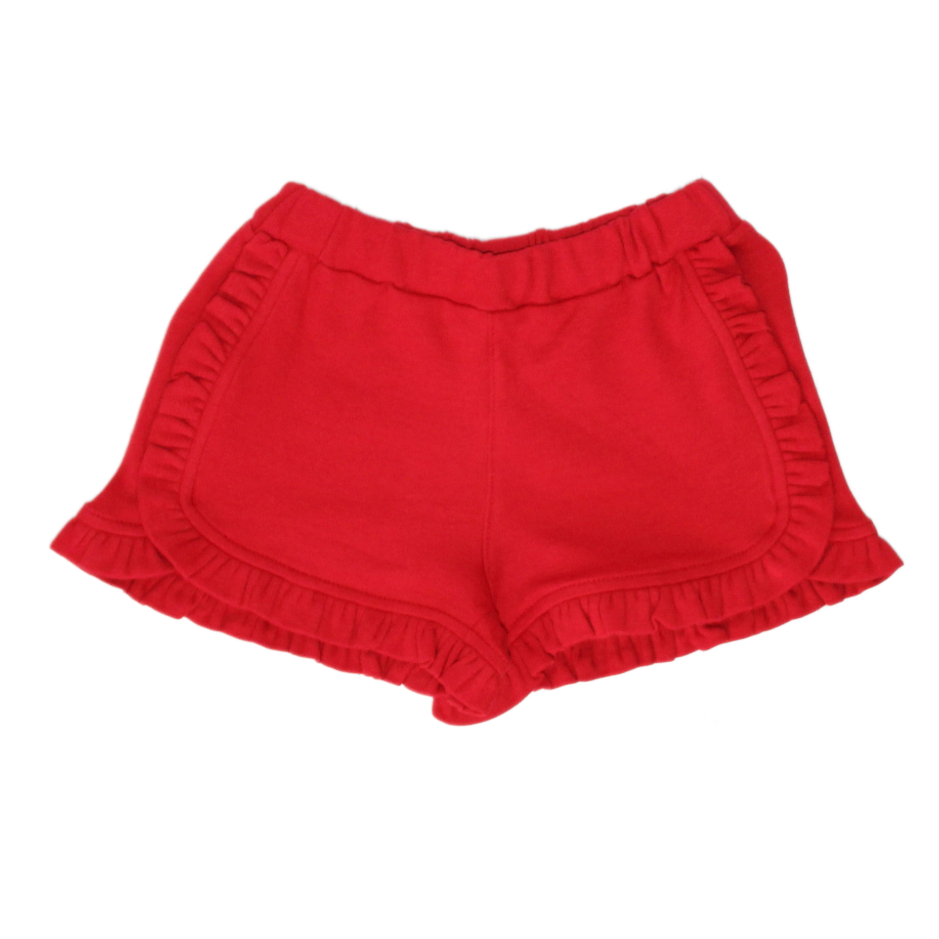 Luigi Kids Girls Knit Ruffle Shorts - Red – Lillie & John